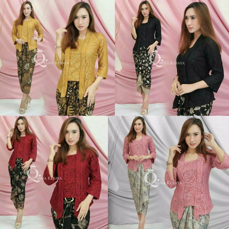 New Kutu Brocade Kebaya Suit Wrapped Skirt / Floy Brukat Kondangan ...