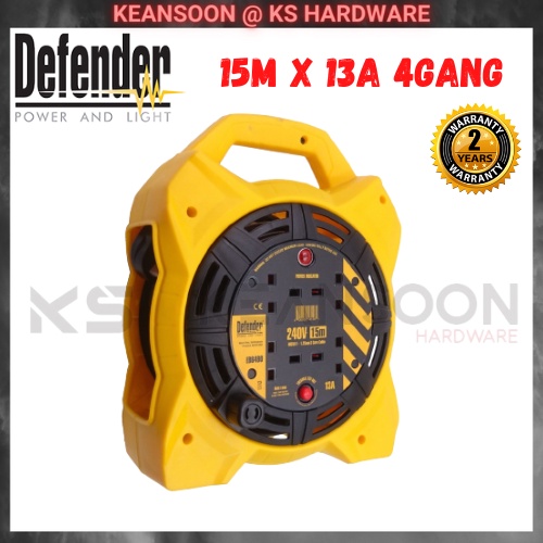 DEFENDER E86506 20M 240V Industrial Extension Wire Cable Reel (2 Years ...