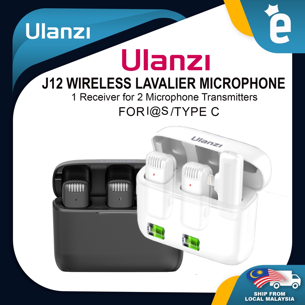 Ulanzi J12 I@S Type C Jack Wireless Lavalier Microphone System | Shopee ...