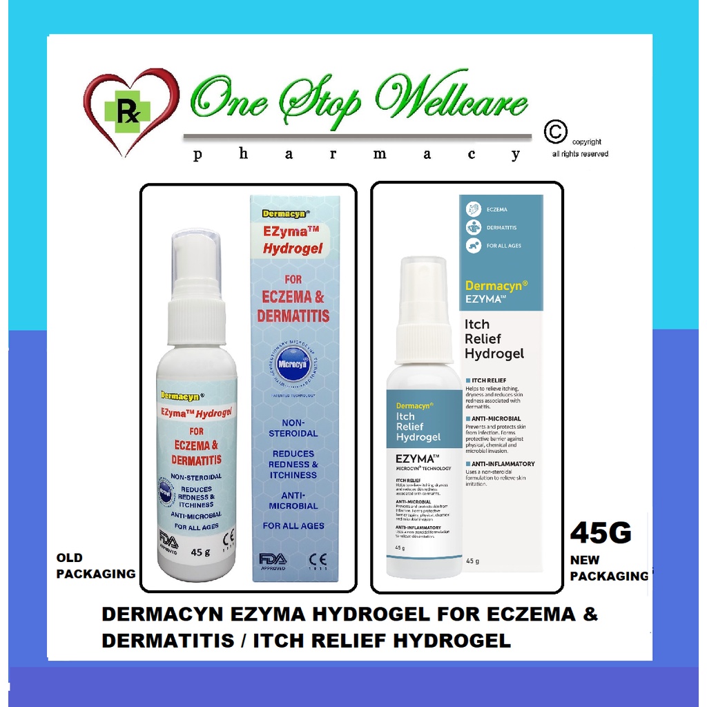 DERMACYN HYDROGEL EZYMA PENJAGAAN ECZEMA & DERMATITIS / EZYMA HYDROGEL ...