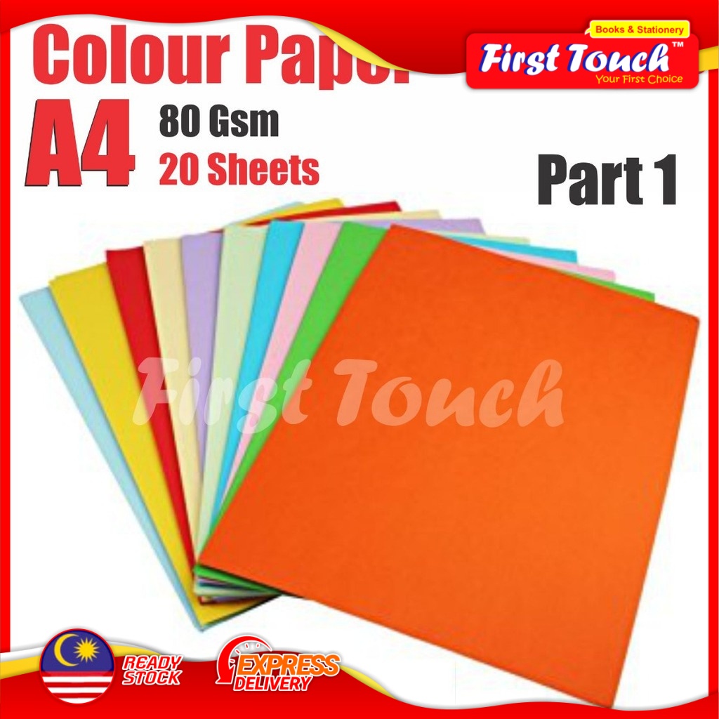 [Part 1/2] 20 Sheet Colour Paper A4 80gsm (Light Colour) | Shopee Malaysia