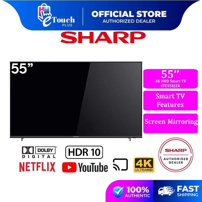 Sharp (55") 4K Smart Ultra UHD TV 4TC55EK2X / Sharp (55") 4K HDR Google ...