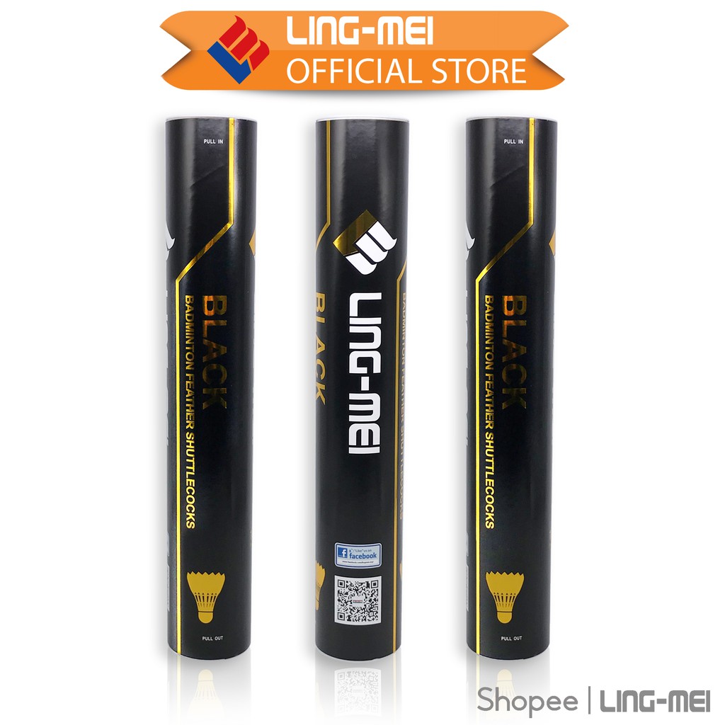 Ling-Mei Badminton Feather Shuttlecock - Black (12 Pcs) | Shopee Malaysia