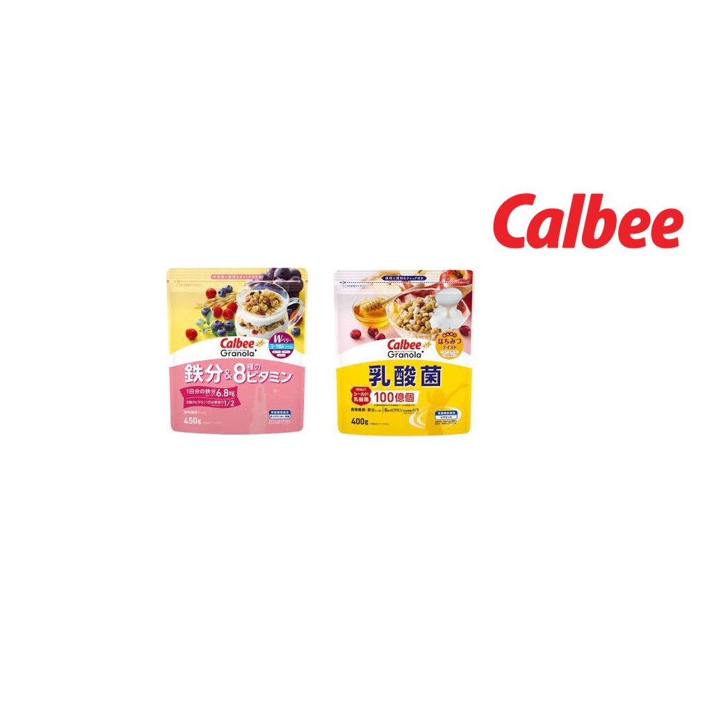 [Ready Stock] Calbee Granola Plus Series (Iron 8 Vitamin, Lactic Acid) 450g/400G | Shopee Malaysia