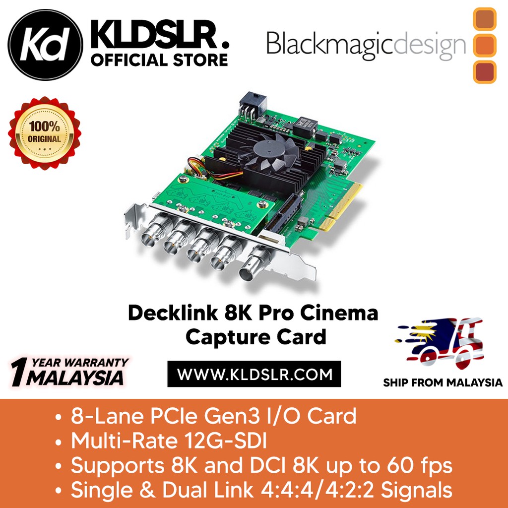 Blackmagic Design Decklink 8K Pro Cinema Capture Card (Blackmagic ...