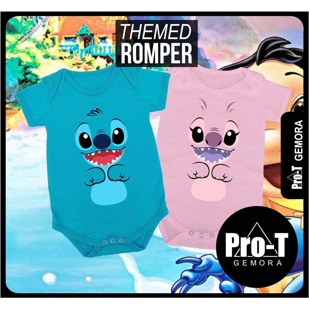 Stitch Lilo And Angel Cartoon Character Baby Romper | Shopee Malaysia