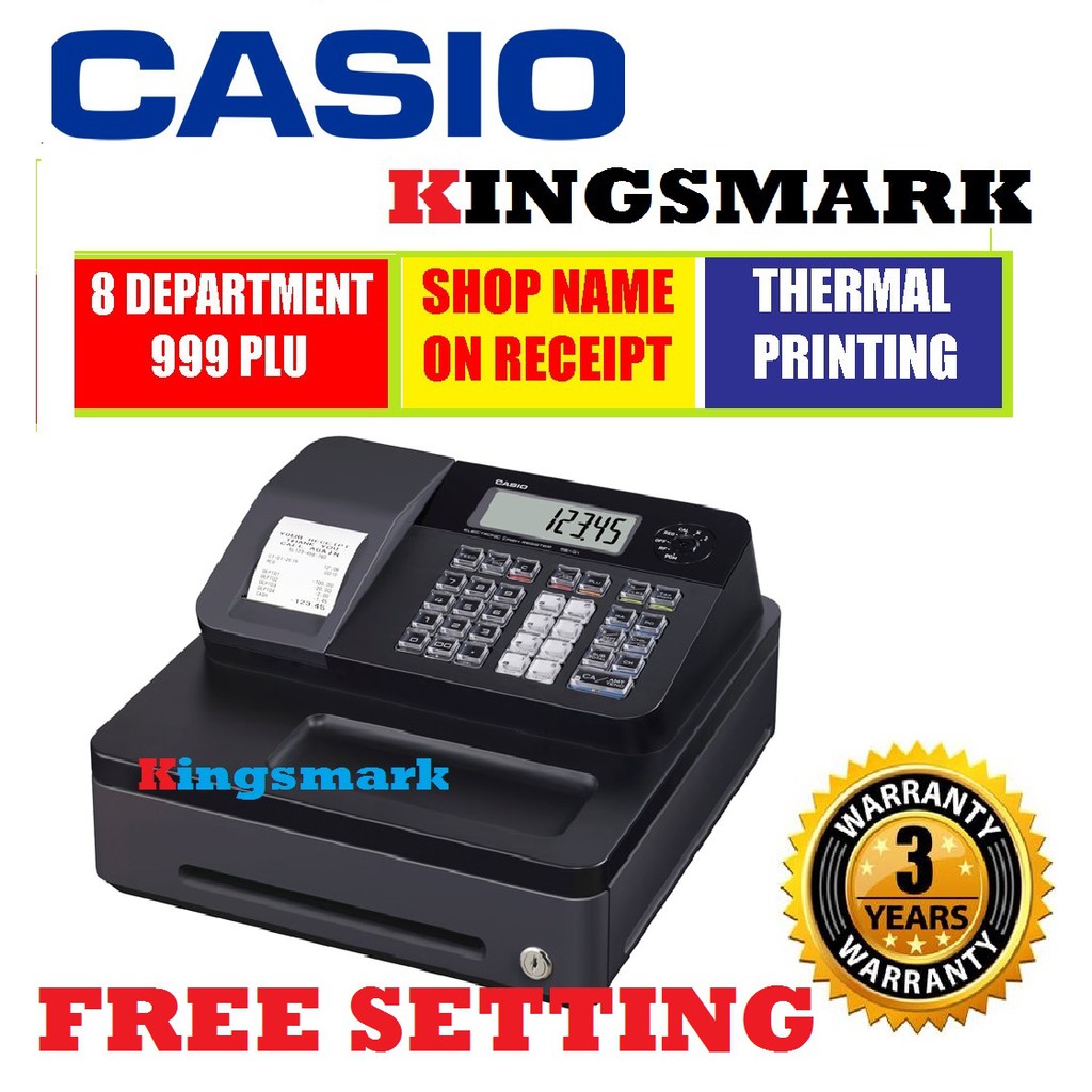 CASIO Cash Register Mesin Cashier Cash SE-G1 Black ( 3 YEARS WARRANTY ...