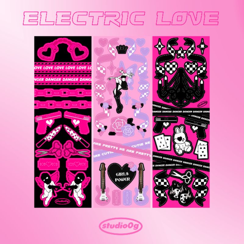 [studio0g] Upcoming stock ELECTRIC LOVE deco stickers | Shopee Malaysia