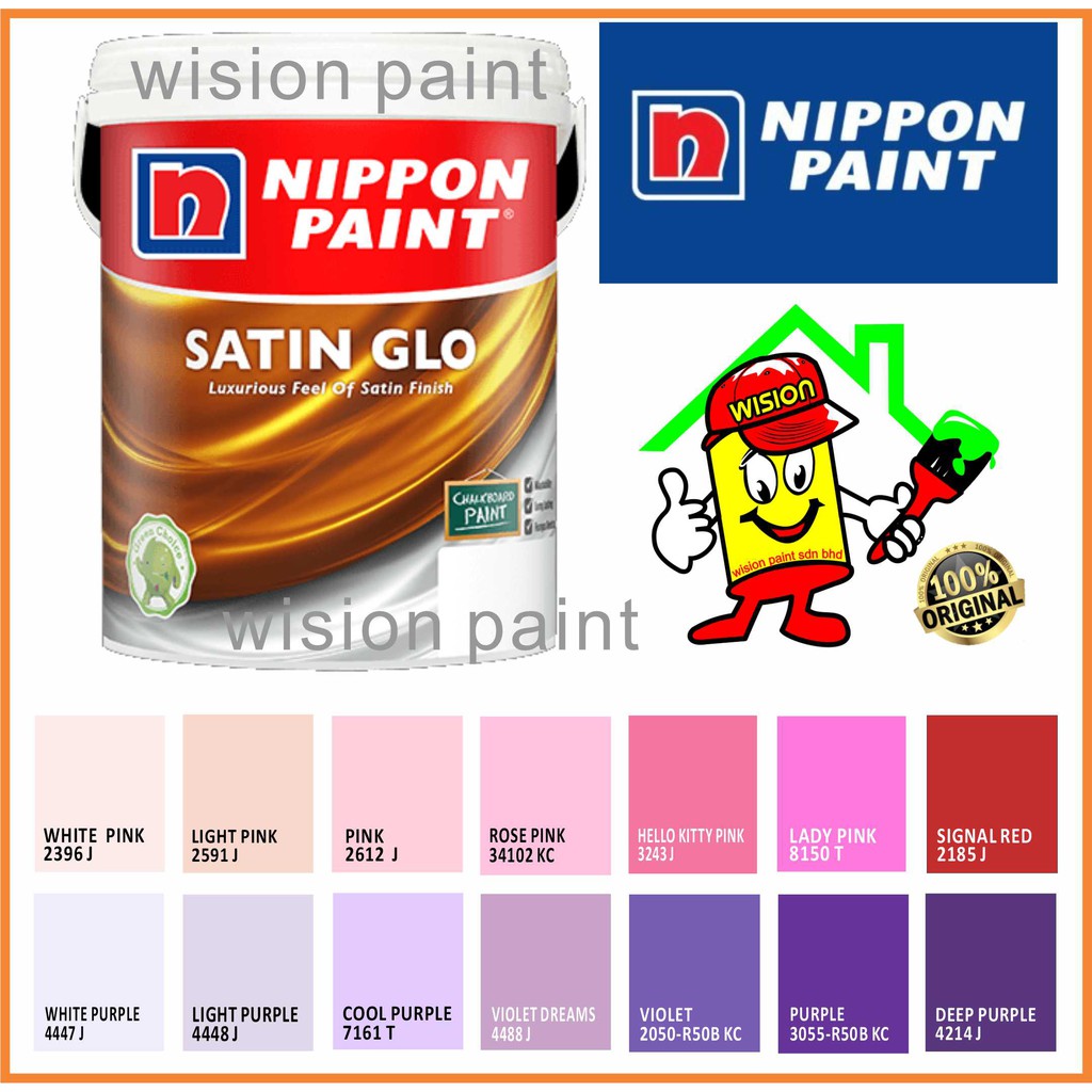 NIPPON Satin Glo ( 1L ) Indoor Shinning Finishing Water Based Wall ...