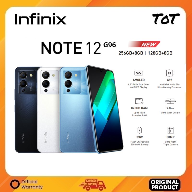 INFINIX Note 12 G96 (8GB +128GB /256GB) Smartphones Extended RAM up to ...