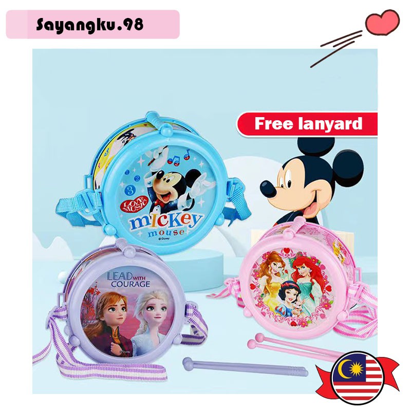 Girl Early Learning Frozen Elsa Rattle Drum Children Toys (Gendang ...