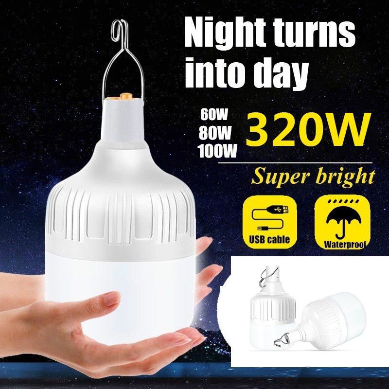 💥💡💡100W 150W USB Rechargeable Outdoor LED Light Bulb 4-8💡💡💥 | Shopee ...