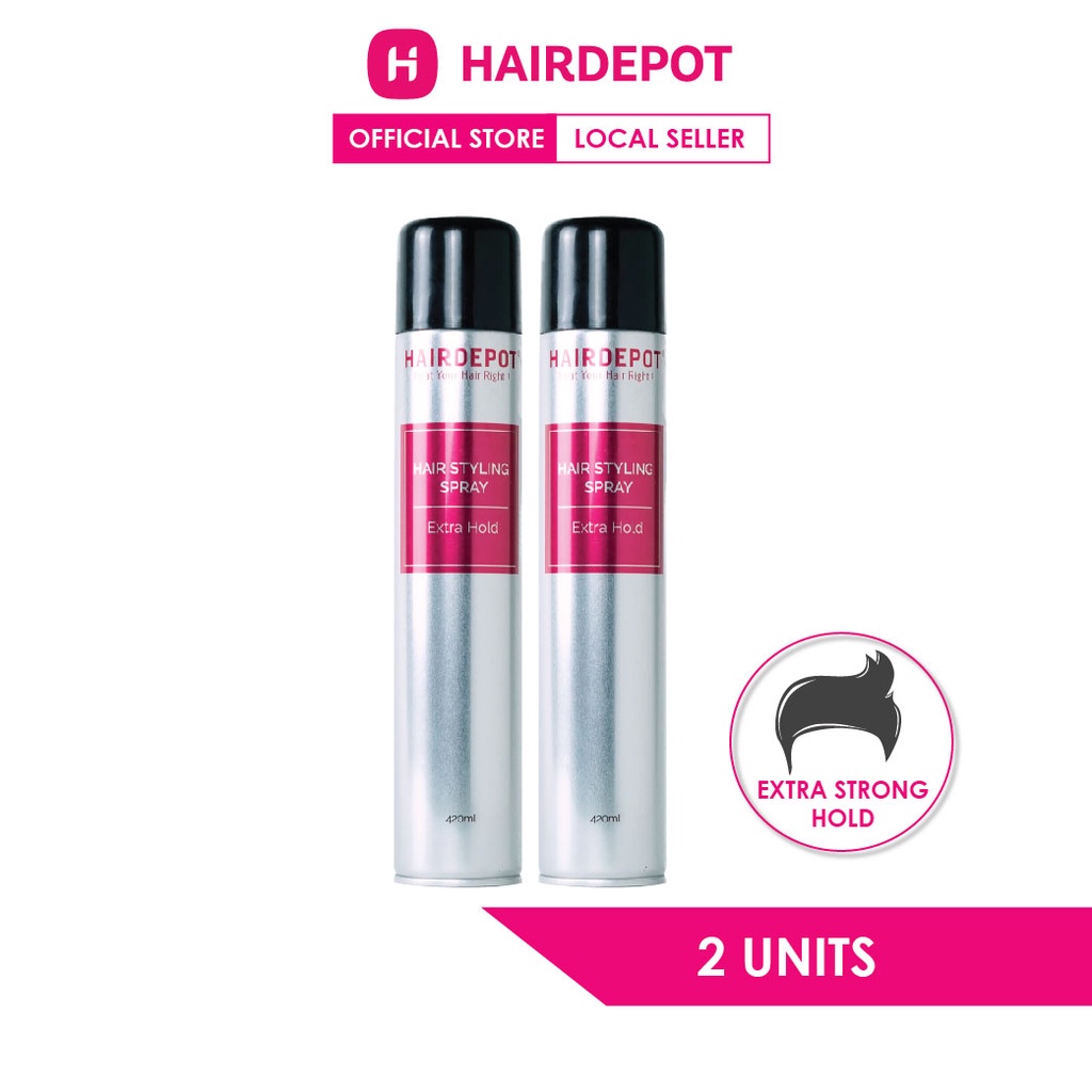 HAIRDEPOT Hair Spray 420ml (Extra Strong Hold/Volume/Anti hair loss ...