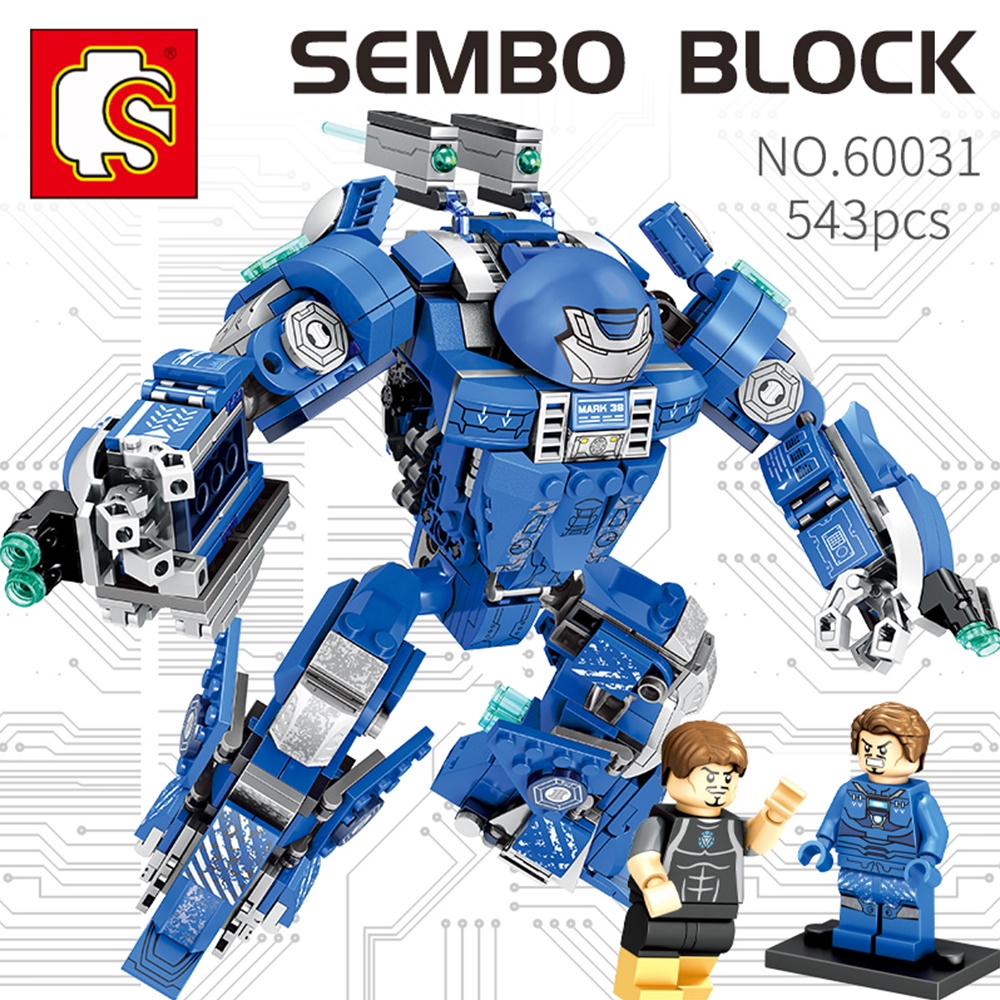 Sembo Block MK38 Blue Steel Mecha Man Building Brick Super Heroes ...