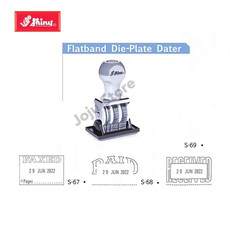 Shiny Faxed / Paid / Received with Date Stamp Flatband Die-Plate Date ...