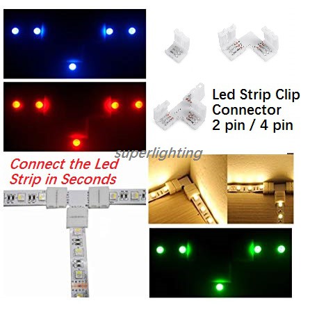LED Strip Clip Connector 2 pin 4 pin RGB 12V 5050/2835 | Shopee Malaysia