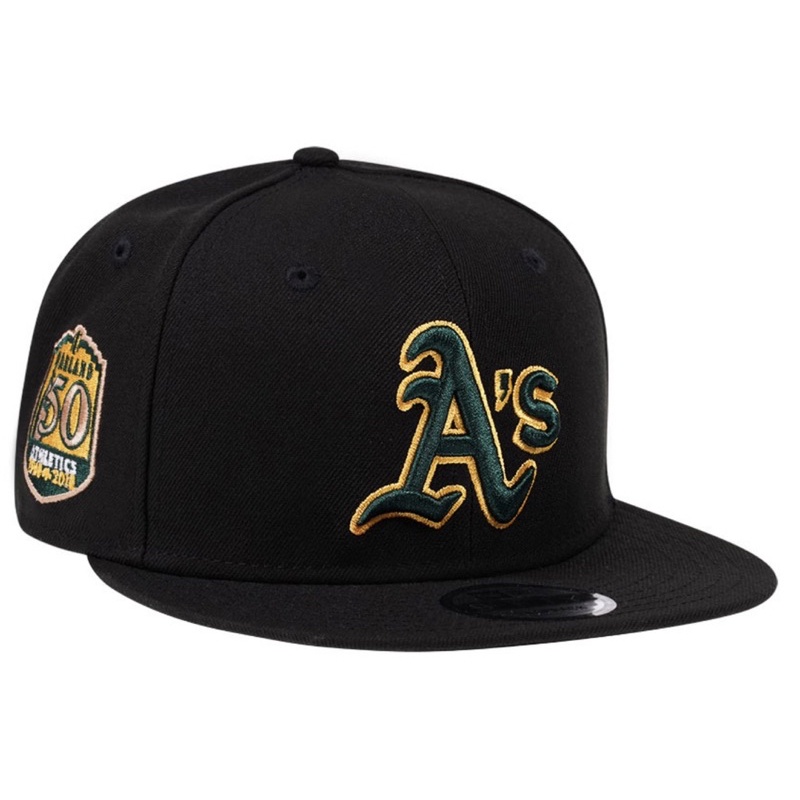 NEW ERA 9FIFTY OAKLAND ATHLETICS 50TH ANNIVERSARY BLACK SNAPBACK CAP ...