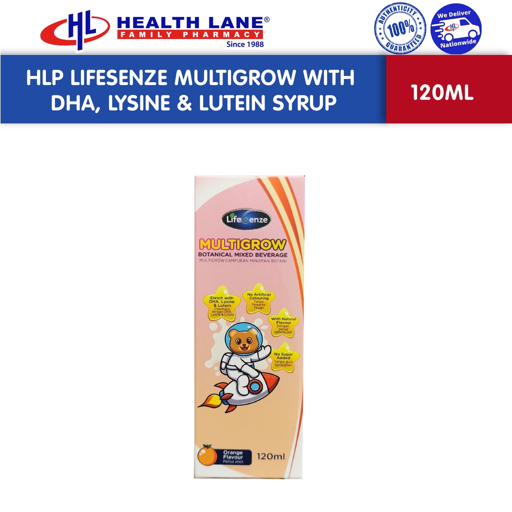 HLP Lifesenze Multigrow With DHA Lysine & Lutein Syrup (120ml ...