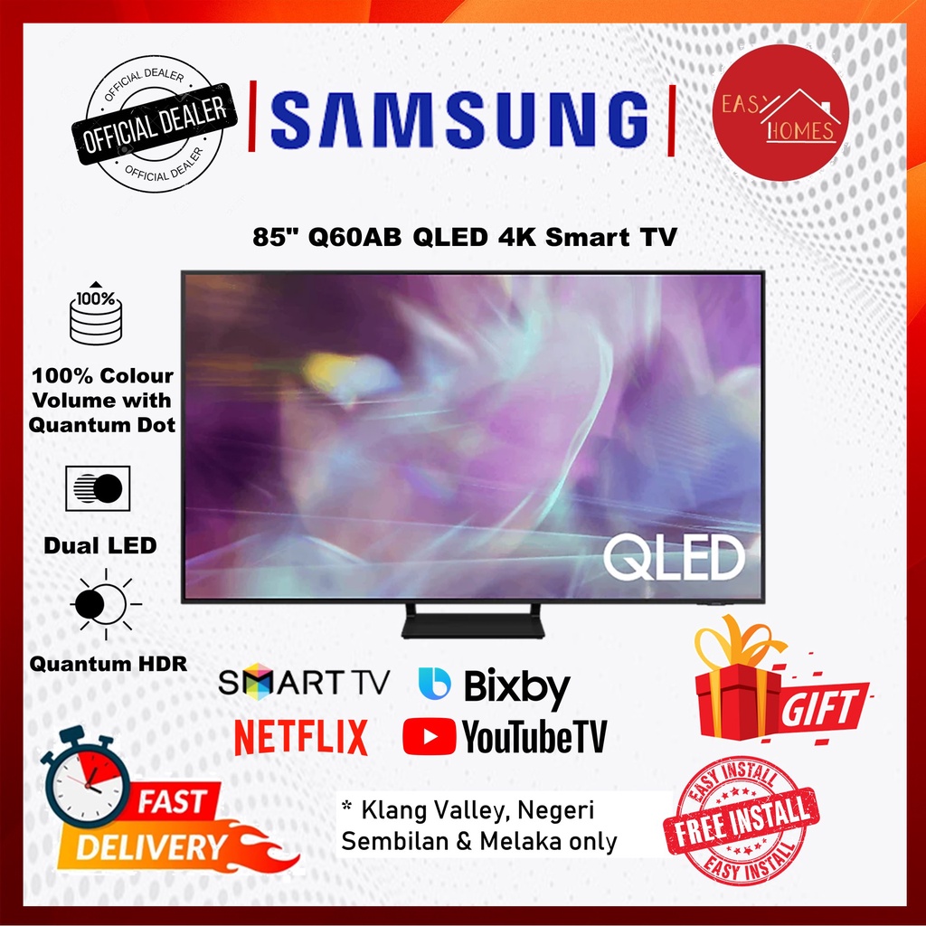 Samsung Q60A QLED 4K Smart TV 50" / 55" / 65" / 75" / 85" QA50Q60ABKXXM/QA55Q60ABKXXM ...
