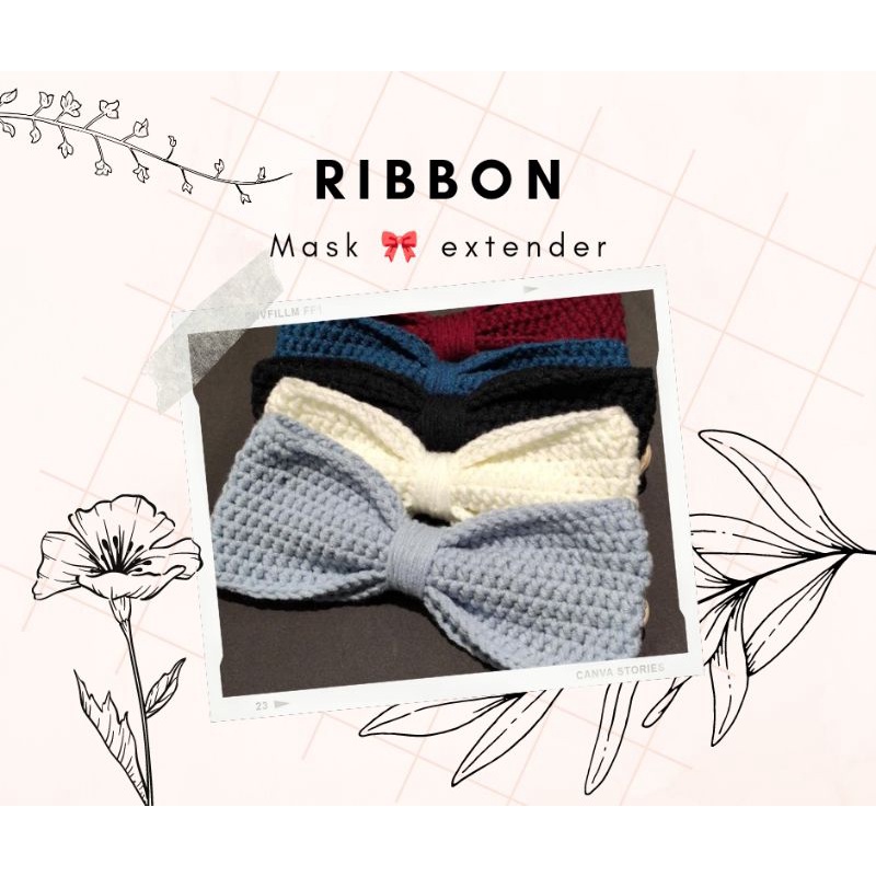[Pre-Order] Handmade Crochet | Cute Ribbon Mask Extender | Shopee Malaysia