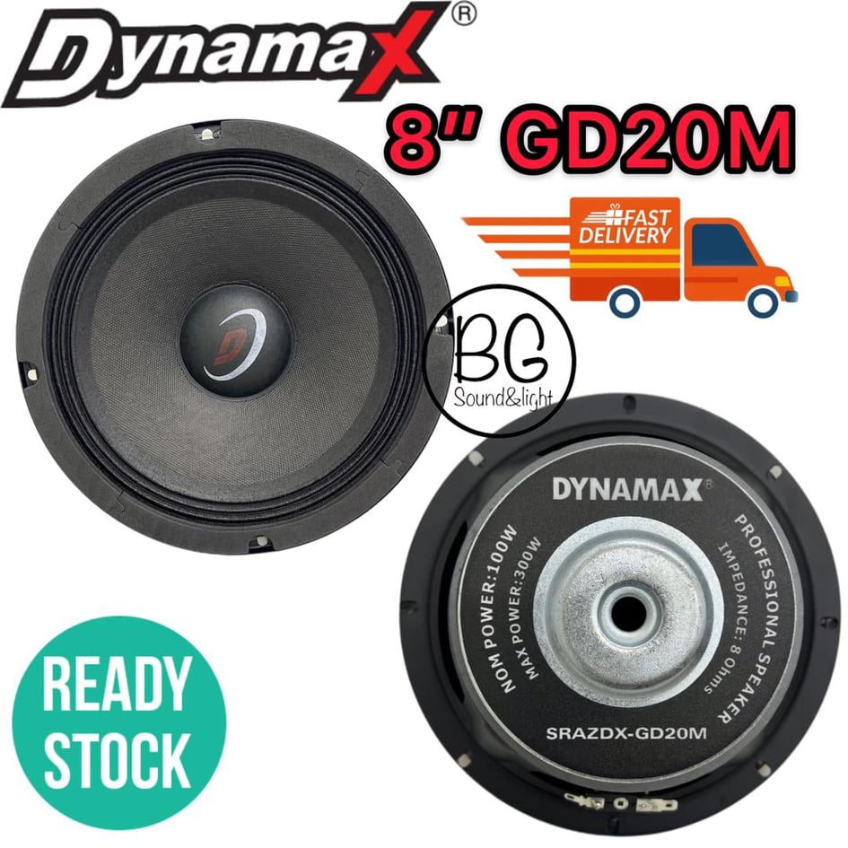 DYNAMAX 8" Woofer 100 watt 8 ohm - SRAZDX-GD20M | Shopee Malaysia