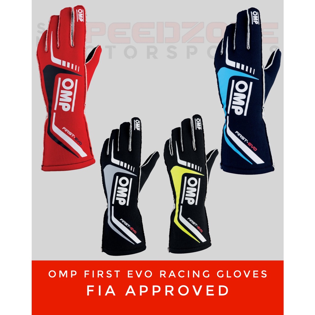 OMP First Evo Racing Gloves - FIA Approved (Speedzone) | Shopee Malaysia