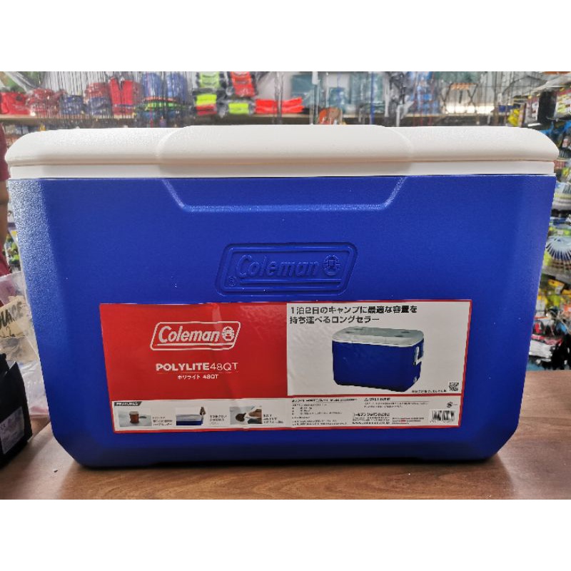 100% COLEMAN POlYLITE 48QT COOLER BOX /ICE BUCKET / ICE BOX/ PICNIC BOX ...