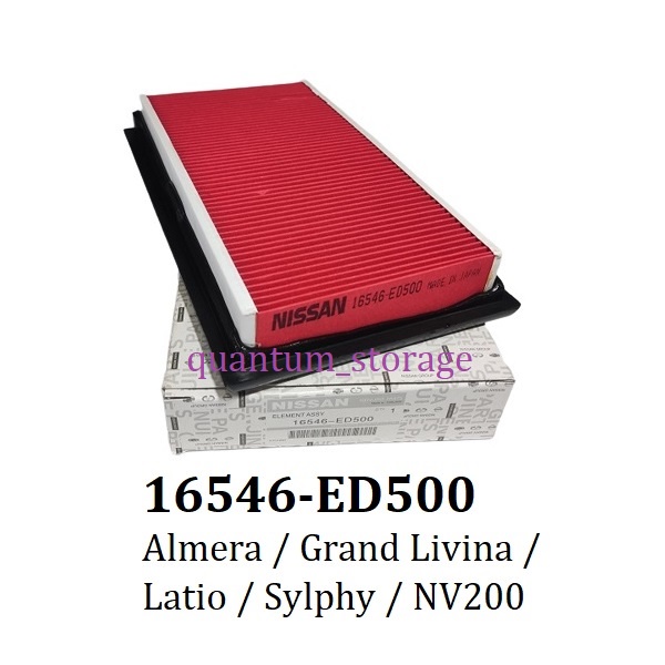 Nissan Engine Air Filter Cleaner 16546-ED500 Almera Grand Livina Latio ...