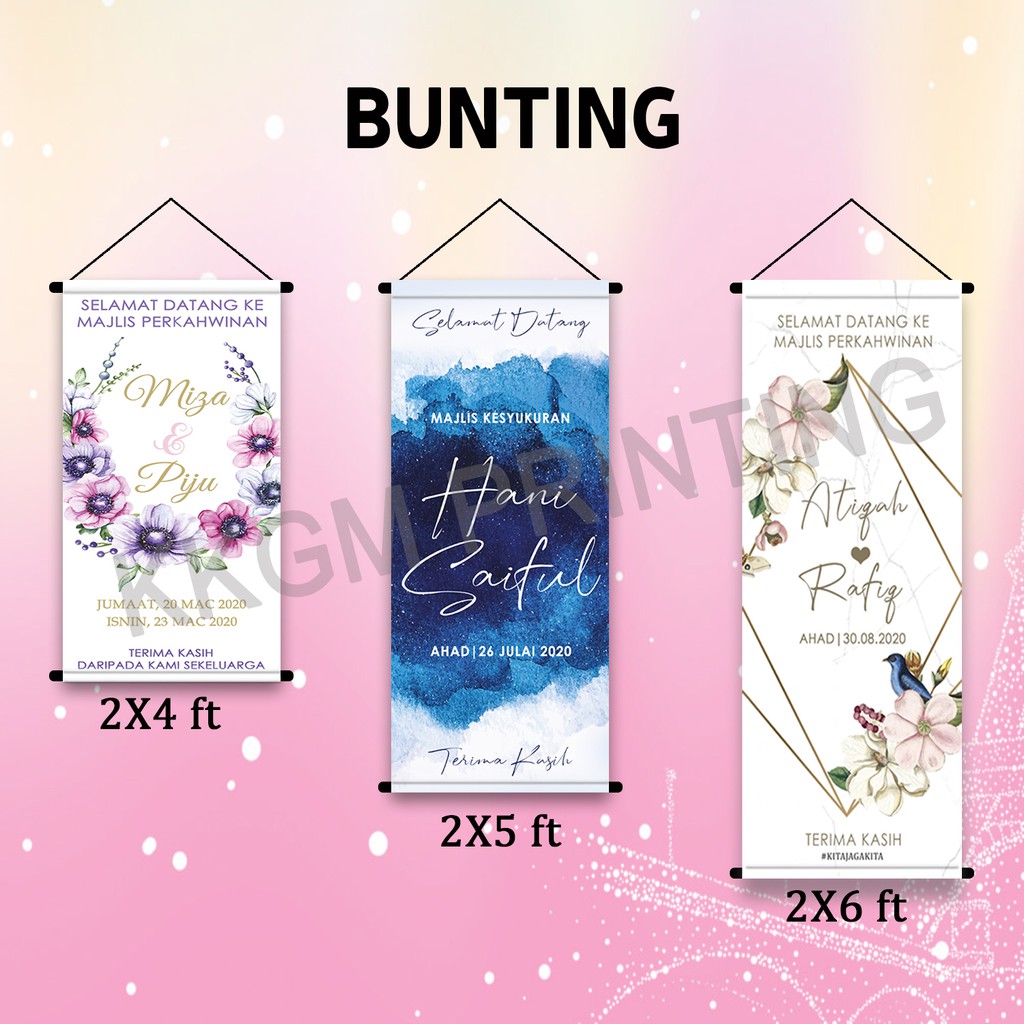 BANTING / BUNTING (KAHWIN/AQIQAH/BIRTHDAY) DESIGN YANG CANTIK DAN LAWA ...