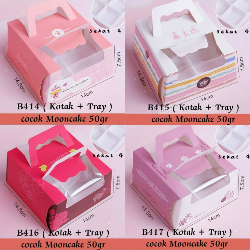 (10pc) Mooncake Box + Tray in 4 partitions | Shopee Malaysia
