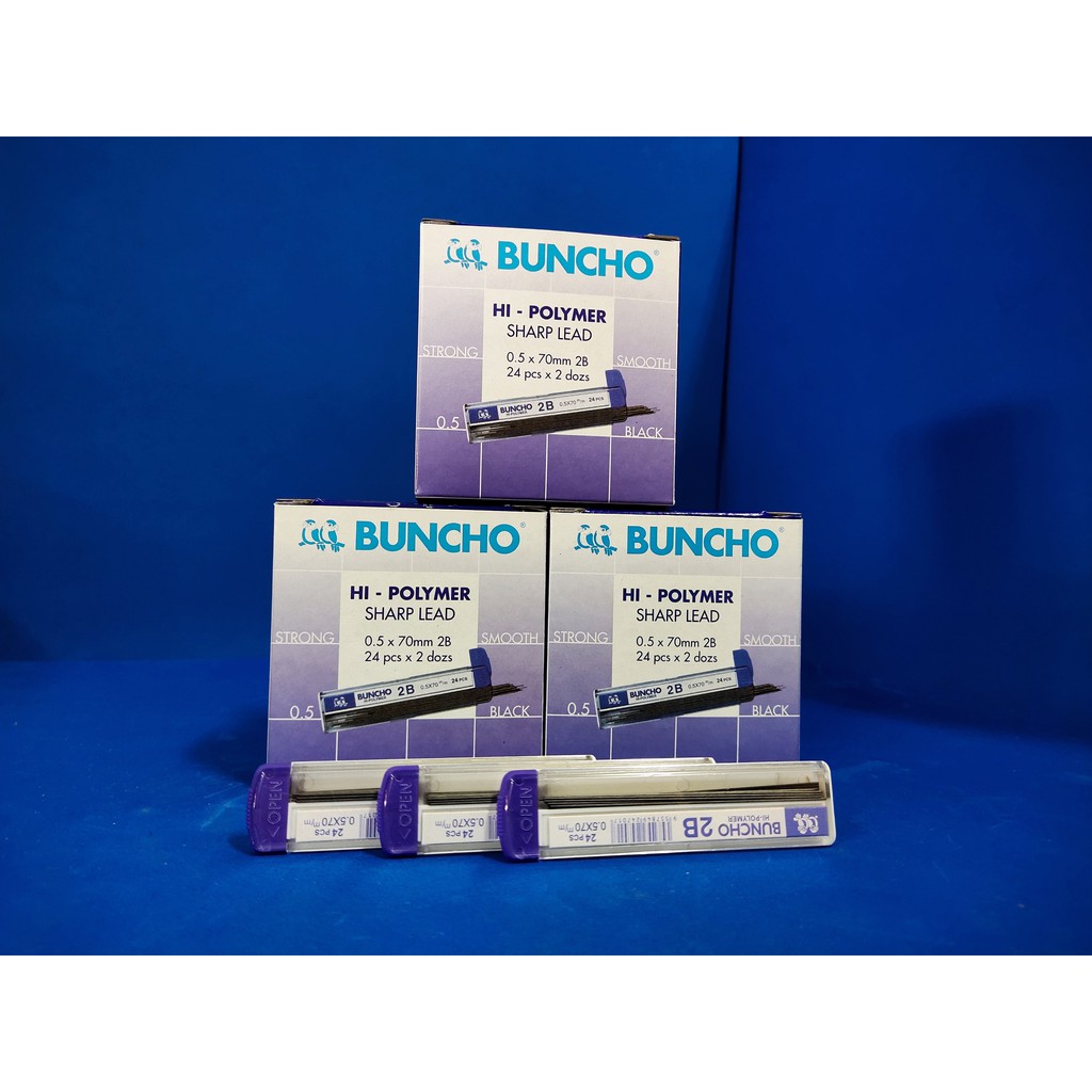 Buncho Hi-Polymer Sharp Lead 0.5mm 2B Pencil Lead (24pcs per box ...