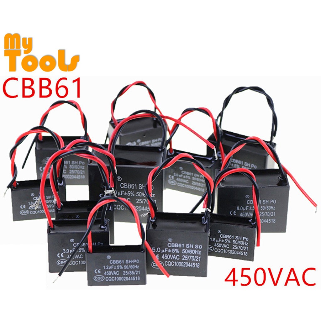 CBB61 Motor Fan Capacitor Condenser 450VAC 50/60Hz 10uf 12uf 14uf 16uf 18uf 20uf 25uf 30uf ...