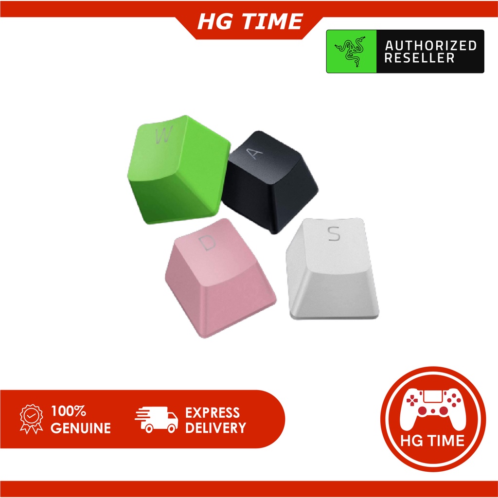 Razer PBT Keycap Upgrade Set - Classic Black/Mercury White/Quartz Pink ...