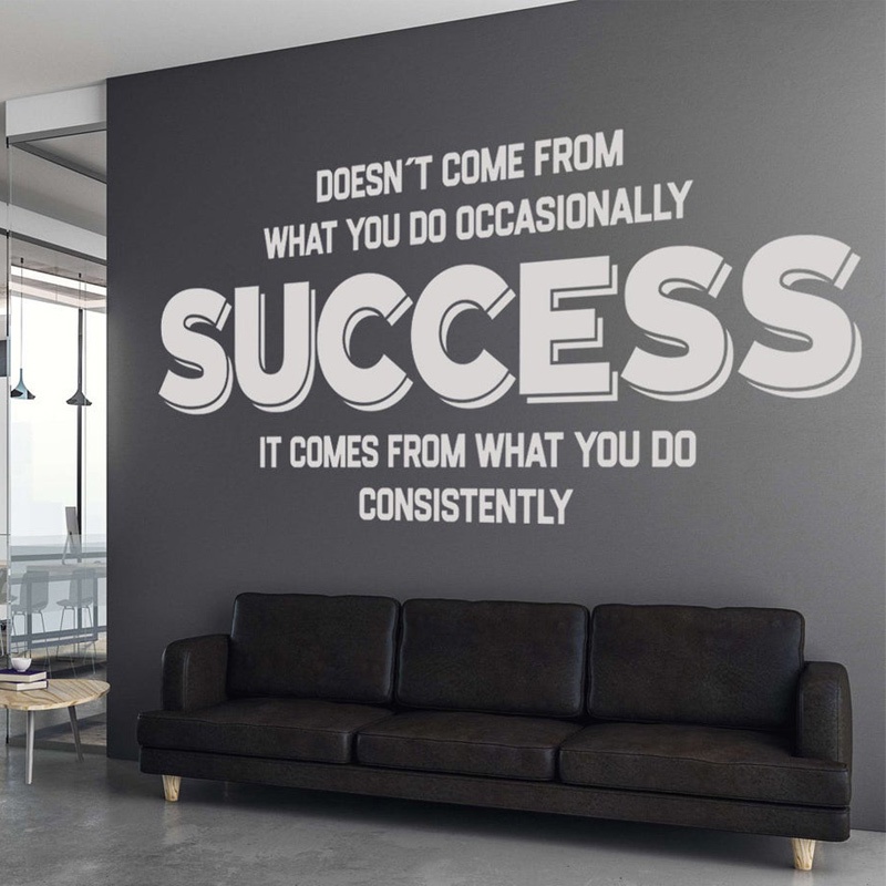 Success Quotes Wall Sticker Vinyl Interior Decor Room Office Wall ...