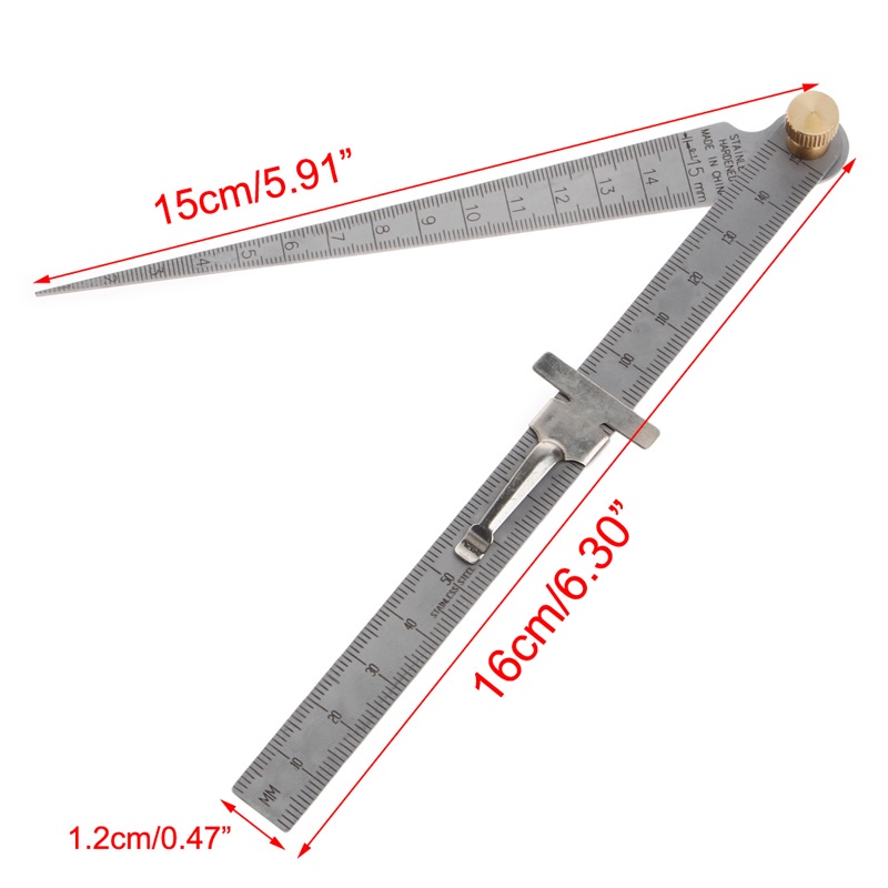 PCF* Welding Taper Feeler Bore Gauge Gage Stainless Steel Depth Ruler ...