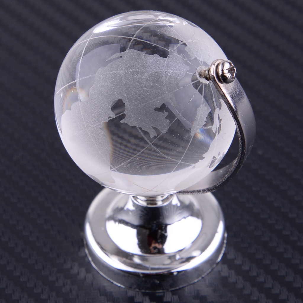 40mm Clear Round Earth Globe World Map Crystal Glass Paperweight Stand ...