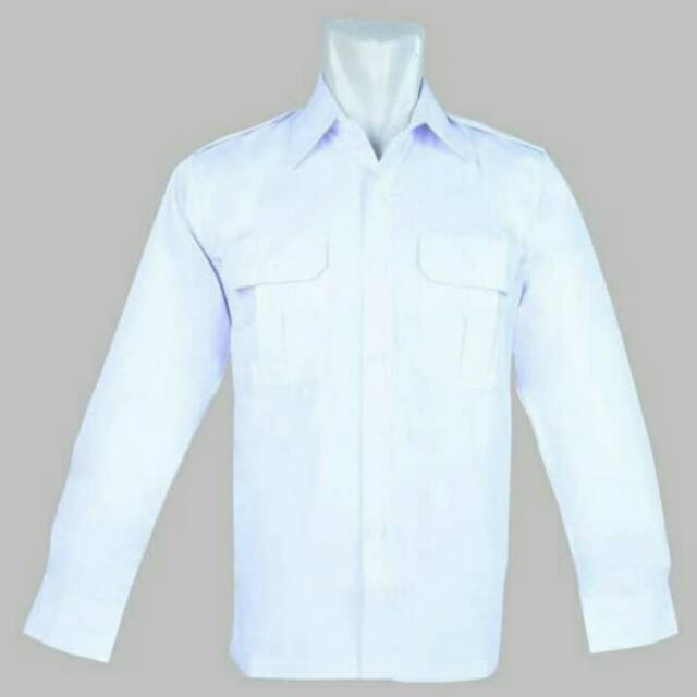 KEMEJA PUTIH Employee uniform pdh pdl uniform white long sleeve shirt ...