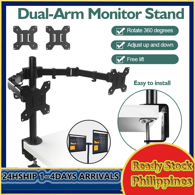 Dual Monitor Mount Bracket Dual-Screen Clamp Monitor Stand With Laptop ...