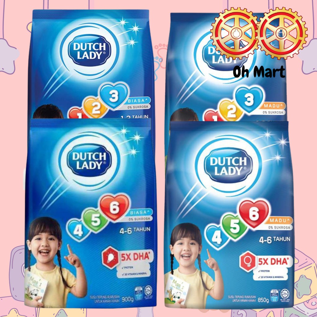 Dutch Lady 0% Sukrosa 5X DHA Susu Tepung Rumusan Untuk Kanak-Kanak 850g ...