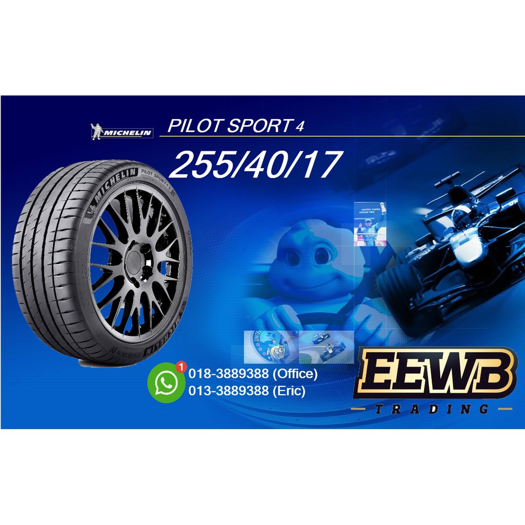 (POSTAGE) 255/40/17 MICHELIN PILOT SPORT 4 NEW CAR TIRES TYRE TAYAR ...