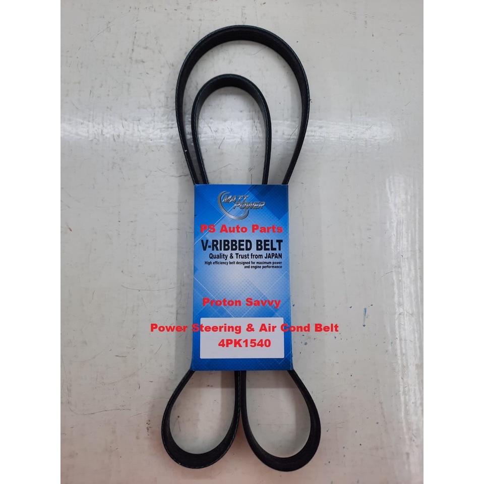 Proton Savvy Power Steering + Air Cond Belt 4PK1540 Matt Power Ribbed ...