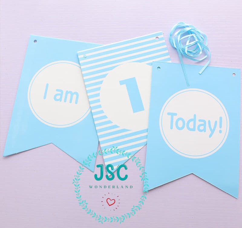 [ I AM 1 TODAY ] Baby Boy Baby Girl One Year Party First Baby Birthday ...