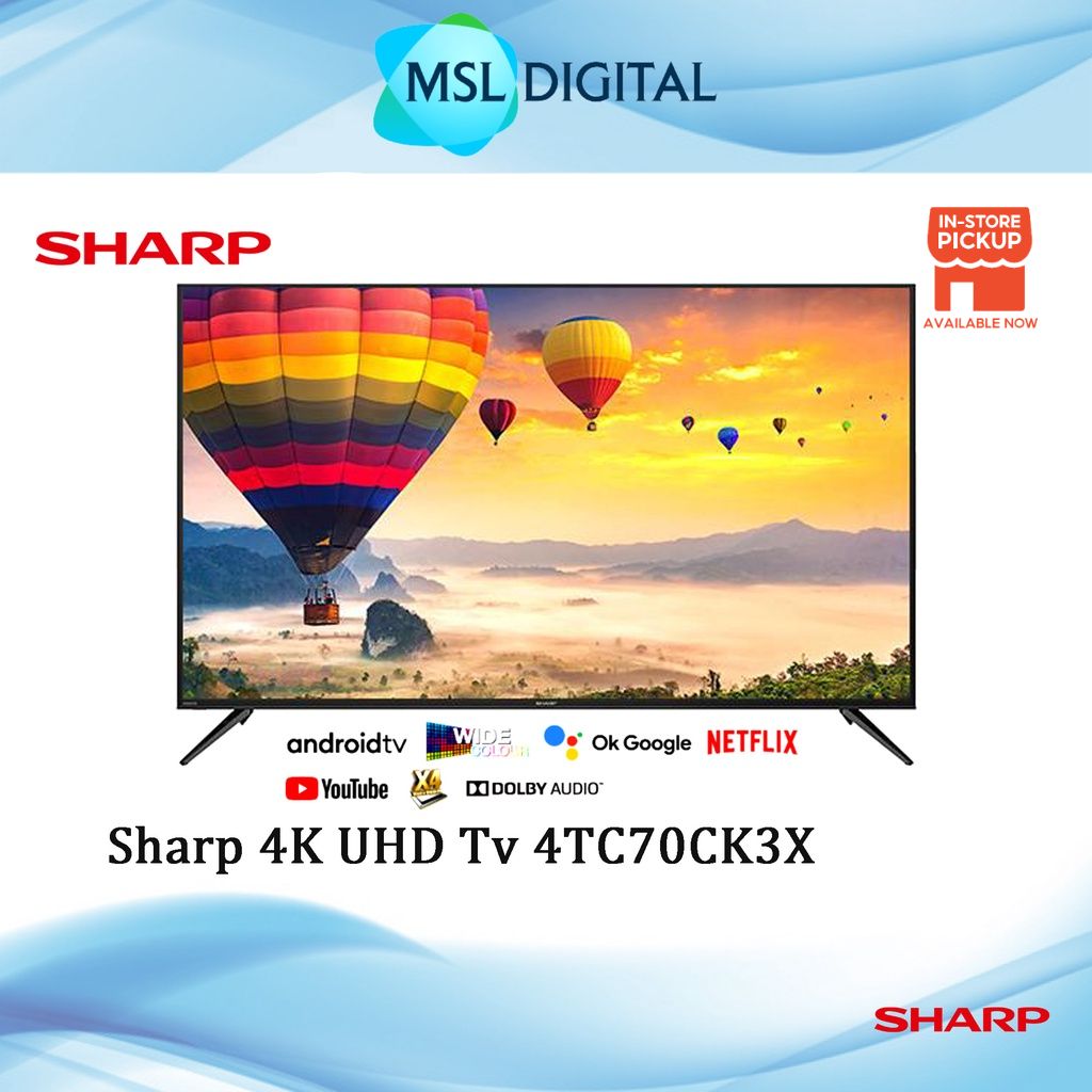 SHARP AQUOS 70Inch 4K UHD Android TV - 4TC70CK3X 70CK3X | Shopee Malaysia