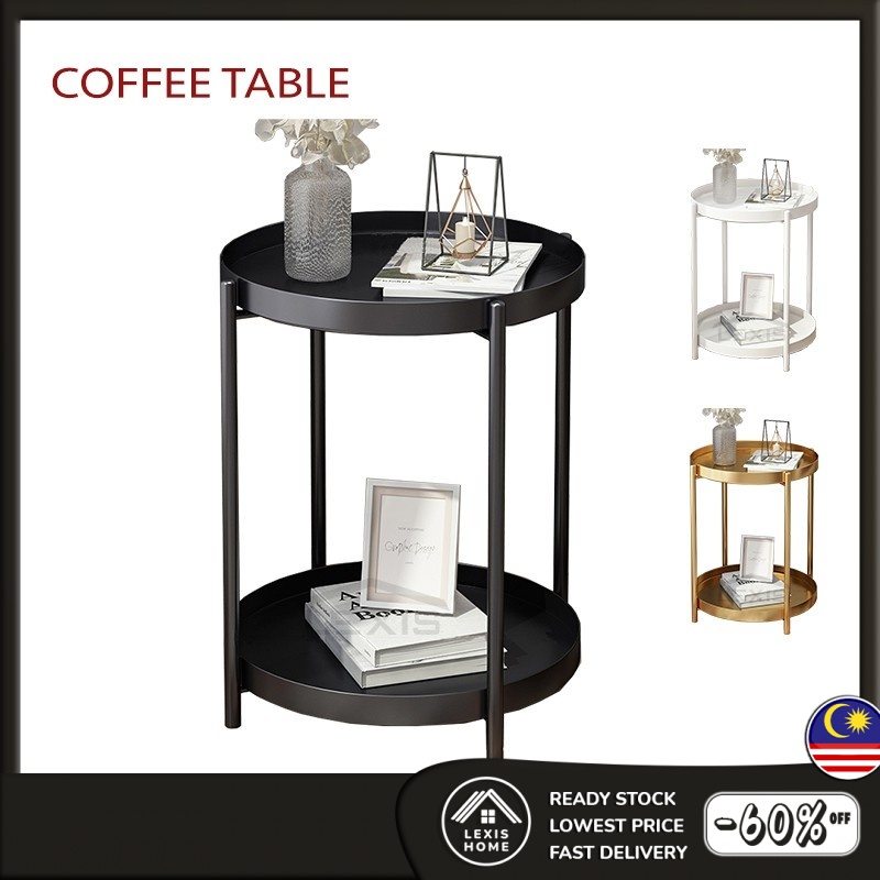 LEXIS Steel Round Tray Designed Coffee Table Side Table (D42cm*H52cm ...