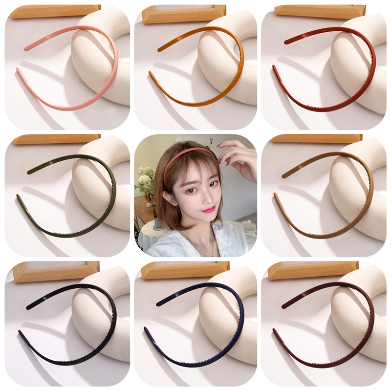 Color Frosted Hair Band Ins Simple and Versatile Thin Head band Korean ...