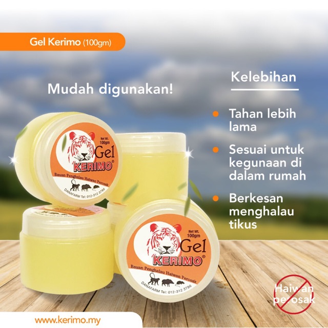 Gel KERIMO: Penghalau Tikus, Tupai, Halau Monyet, Menghalau Babi Hutan ...