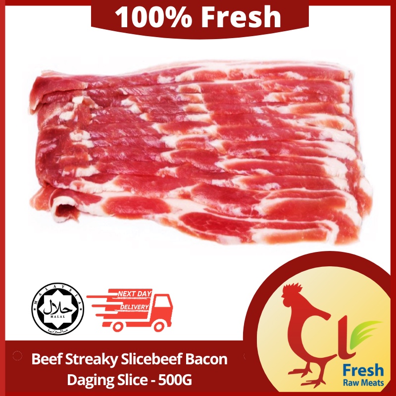 Beef Streaky Slicebeef Bacon Daging Slice - 500G HALAL | Shopee Malaysia