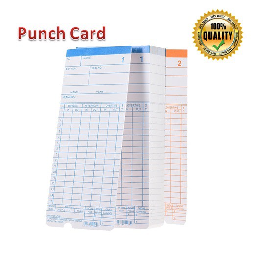 Punch Time Card for Time Recorder Suitable for All Punch Card Machine ...