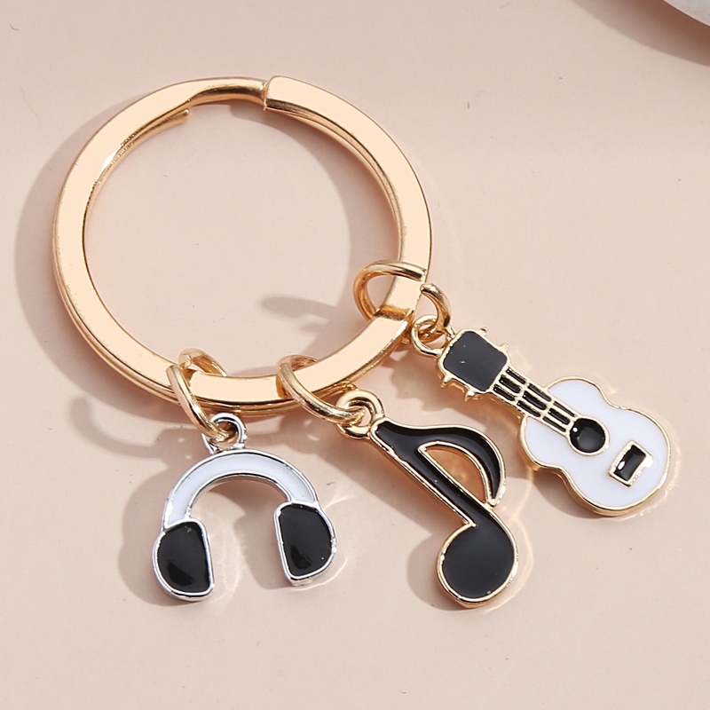 Music Keychain Guitar Music Note Headphone Keyring Singer Keychain ...