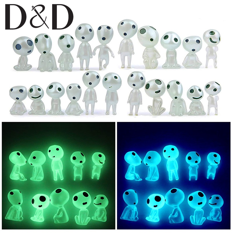 5/10PCS Luminous Elves Garden Alien Decor Micro Glow in Dark Ghost Kit ...